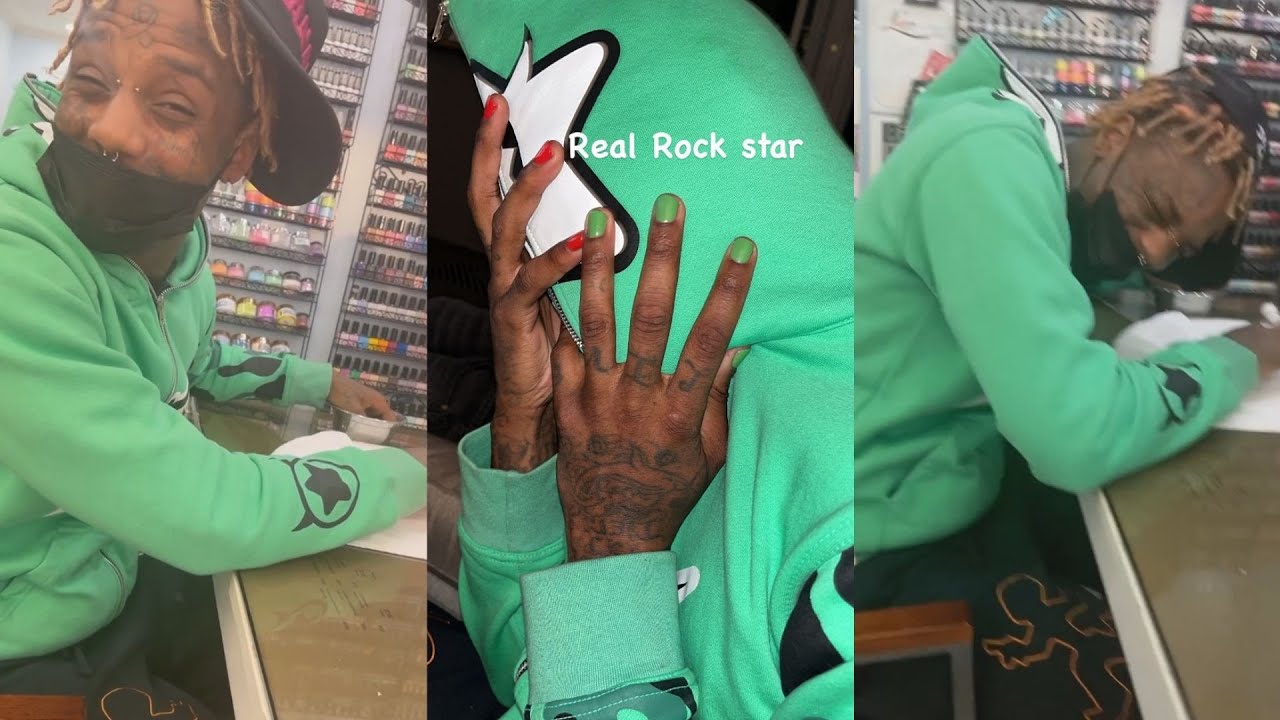 Famous Dex Gets His Nails Done (Colors Red And Green🤔🤔🤔) - YouTube