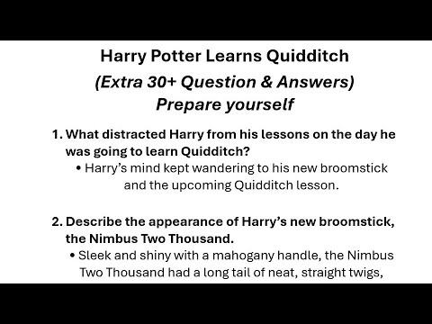 harry potter learns quidditch extra questions class 8 lesson 15 of new ...