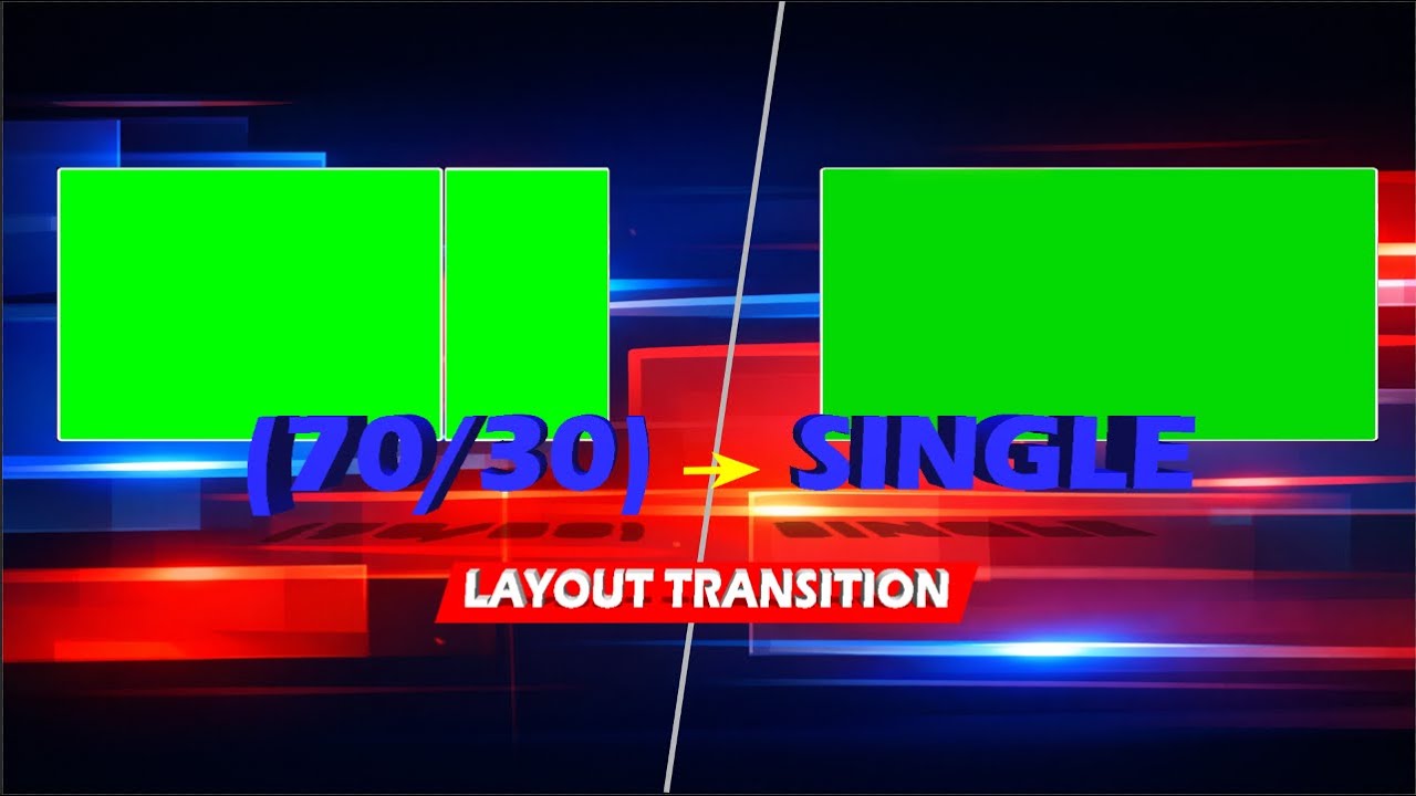Dual Screen Layout (70/30) to Single | News Box Transition | Green ...
