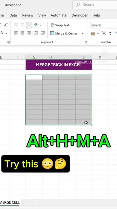 merge trick in excel.💻😳#excel #exceltutorial #exceltricks #exceltips #excelshorts #shorts # ...