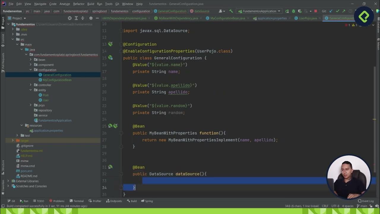 2 Configuración de datasource con properties y classes - YouTube
