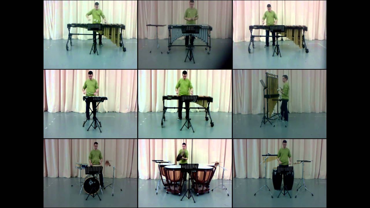 One-Man Percussion Ensemble - Simpsons Theme - YouTube