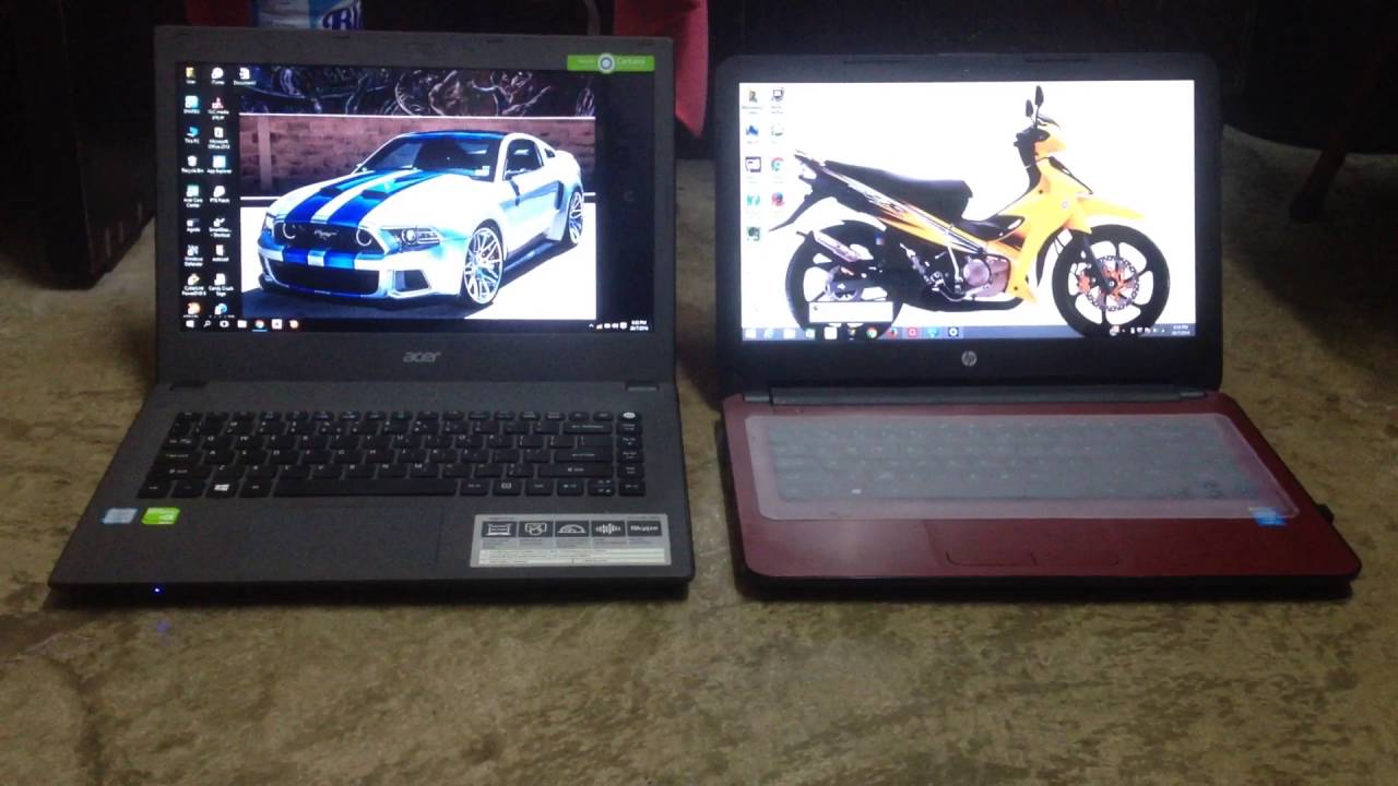 comparison acer laptop and hp laptop hp laptop - YouTube