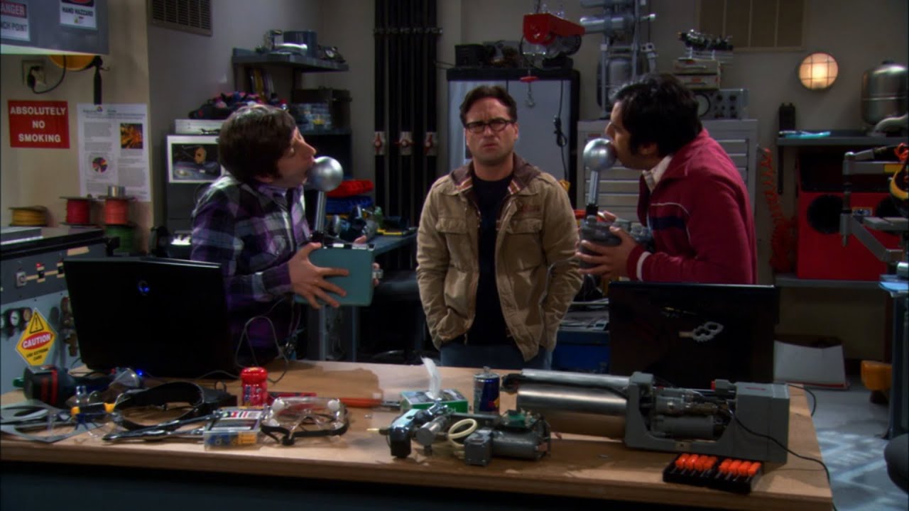 Howard and Rajesh try a kissing machine! TBBT S5E2 - YouTube
