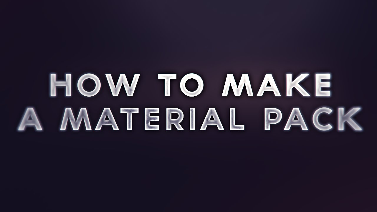 How to make your own material packs| w/ Zebs - YouTube