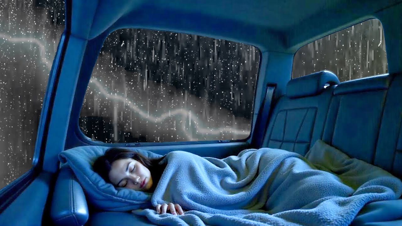 Intense Thunderstorm Inside the Car ~ Heavy Rain & Lightning Sounds for ...