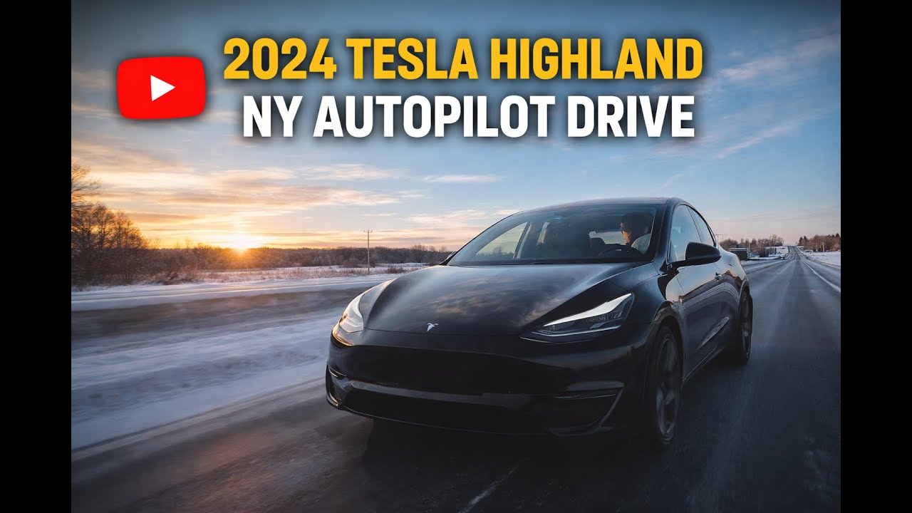 2024 Tesla Model 3 Highland Refresh Sunrise Drive New York State - YouTube