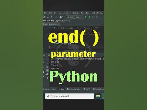 Python end parameter in print( ) | #python #tutorial - YouTube
