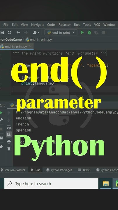 Python end parameter in print( ) - YouTube