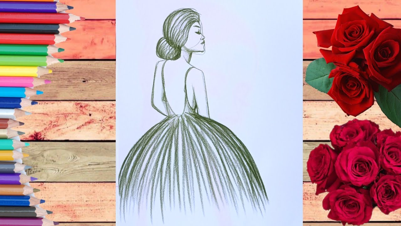 easy woman drawing - YouTube