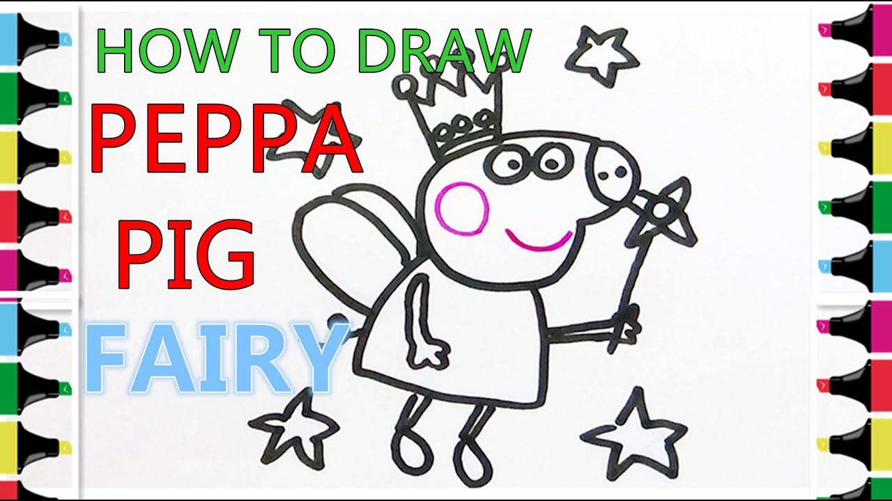 Biba KidsTv- How to Draw Princess Fairy Peppa | Coloring Pages | Kids ...