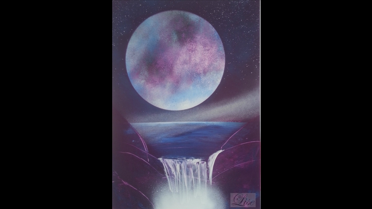 Spray paint art - Purple night - made by Lise - YouTube