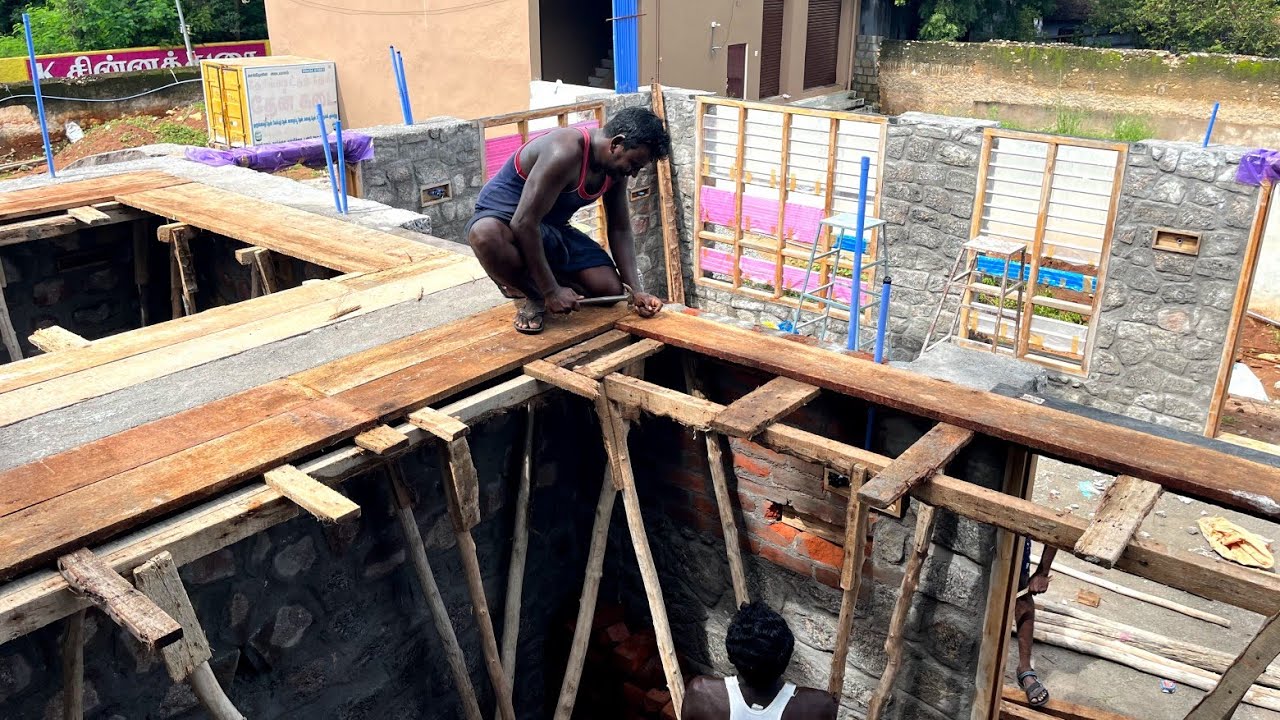 3BHk Stone! Building Loft Formwork Techniques_Lintel Slab Centring Work ...