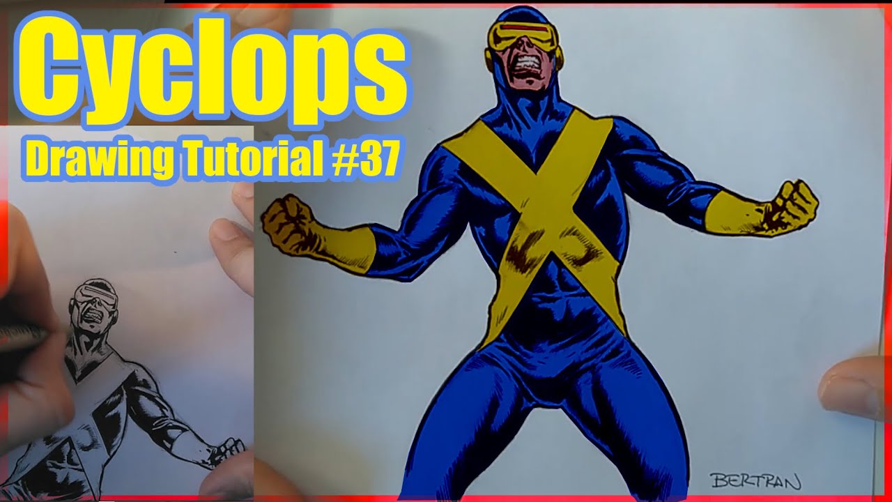 Cyclops from X-Men drawing tutorial #37 - YouTube