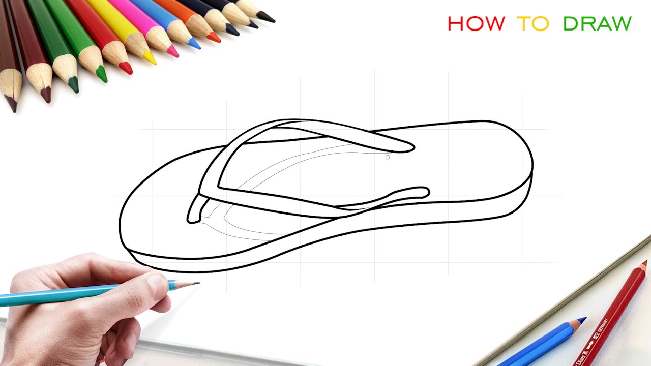How to draw easy and cool flip-flops || draw - YouTube