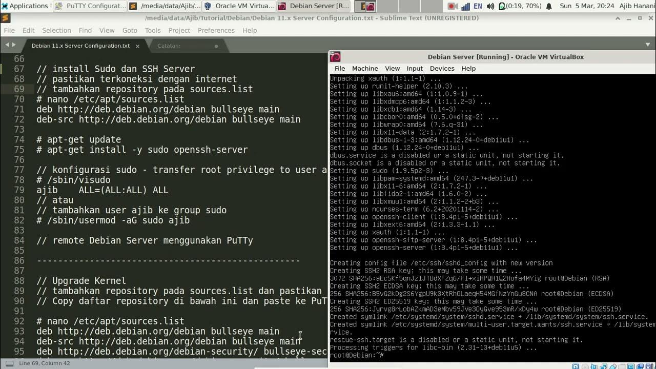 3. Installasi SUDO dan SSH pada Debian Server - YouTube
