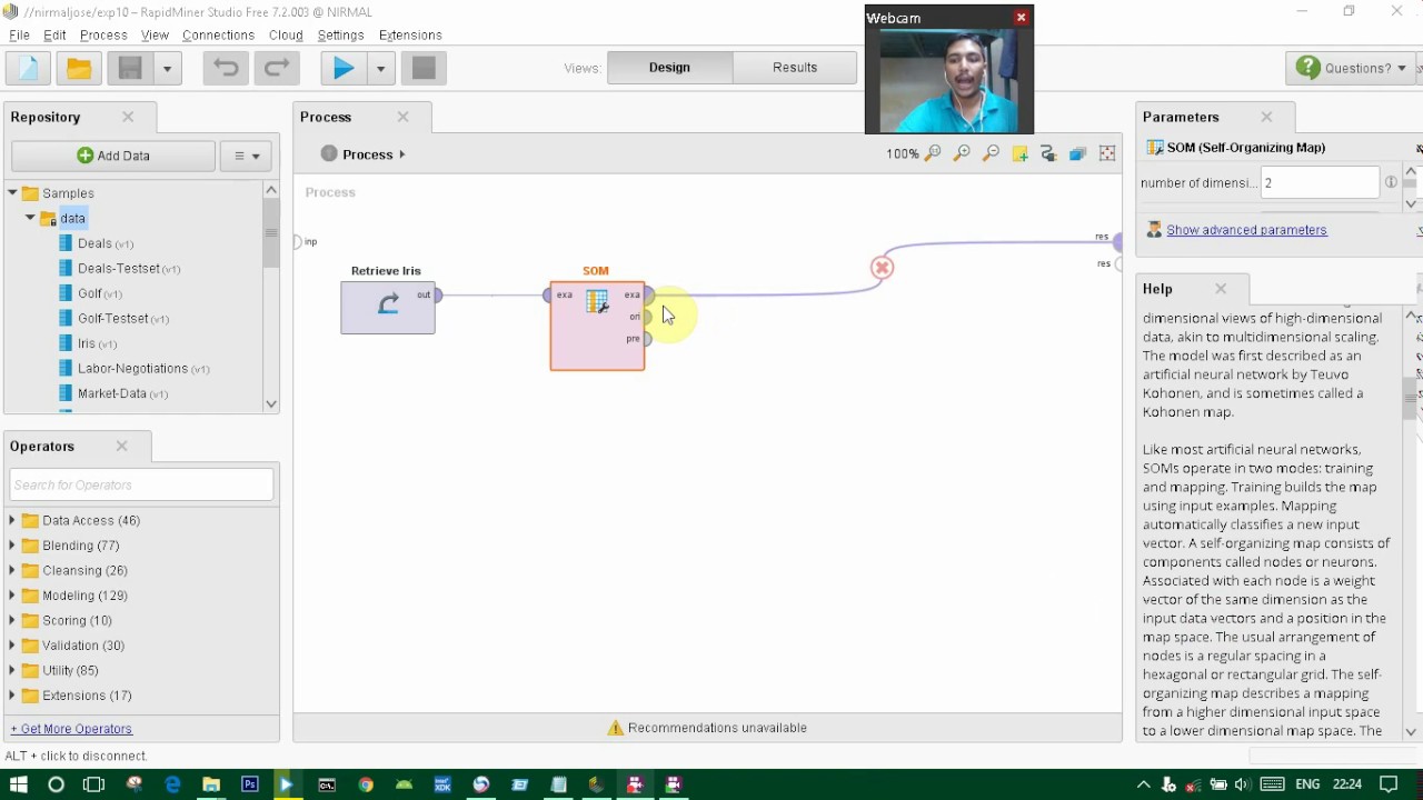 SELF- ORGANISING MAP BASED CLUSTERING using rapid miner 7.2.003 - YouTube