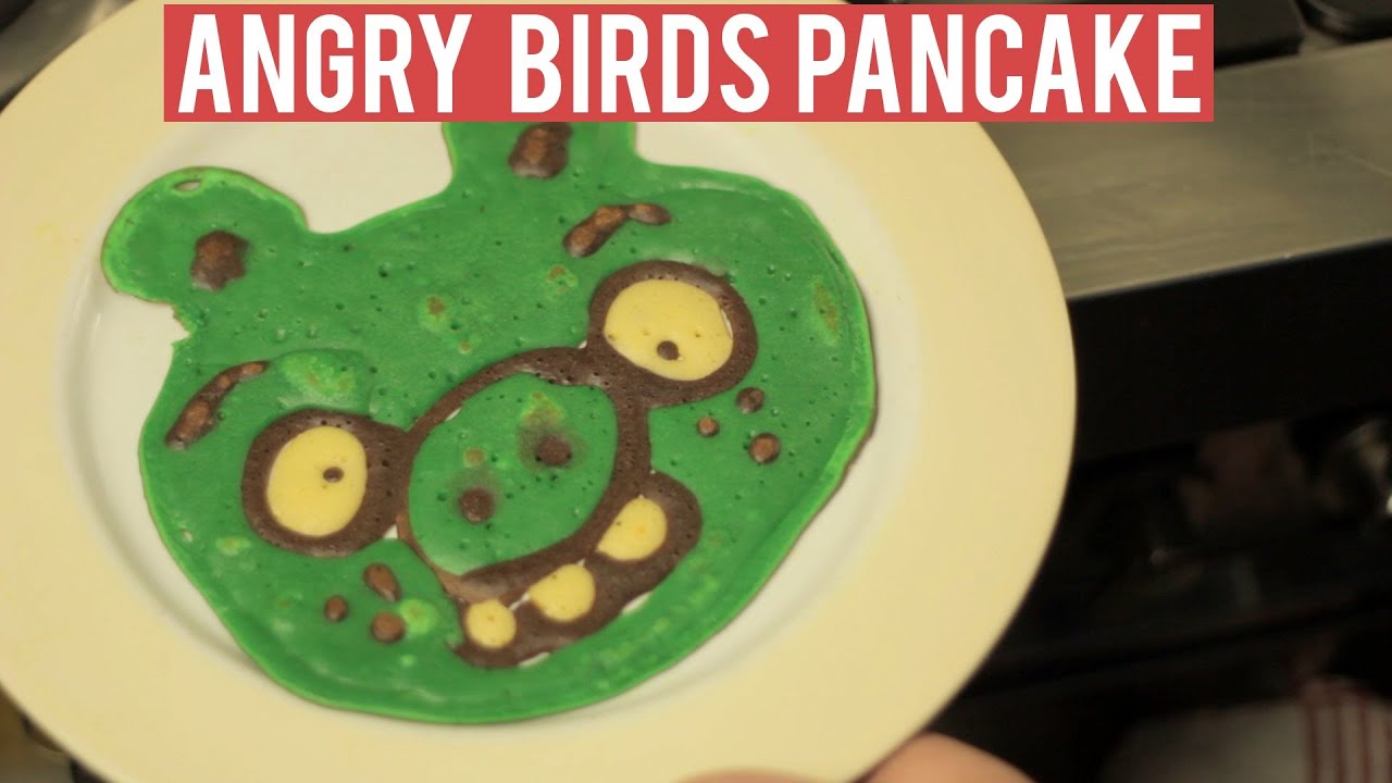 Let's make PANCAKES ! #5 ANGRY BIRDS and a Green Pig #FunFood - YouTube