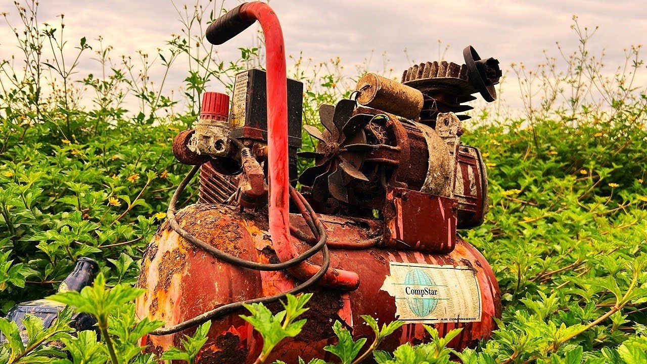 🔥 Restoration Old Rusty Vintage Air Compressor ?? Restoring Deformed ...