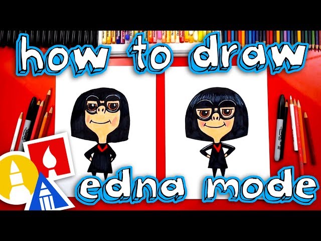 How To Draw Edna Mode From Disney Incredibles 2 - Videos For Kids