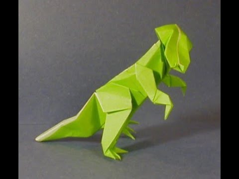 Origmai - hadrosaurus dinosaur (tutorial) - YouTube