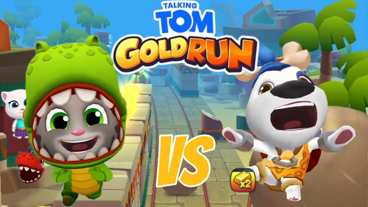Talking Tom Gold Run. Dino Tom VS Stone Age Hank. #gameplay # ...