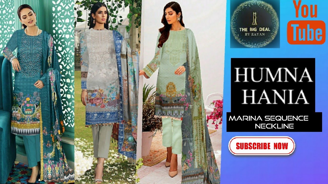 Orignal Hamna hania marina sequence neckline | 3 piece 20 20 marina ...