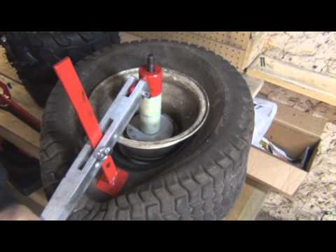 How to change A Lawn Mower ATV 4 Wheeler Tire Using A Harborfreight ...