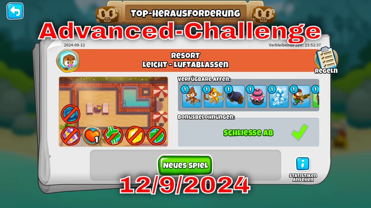 Top Herausforderung 12.9..2024 | bloonstd6 - Advanced Challenge BTD6 ...