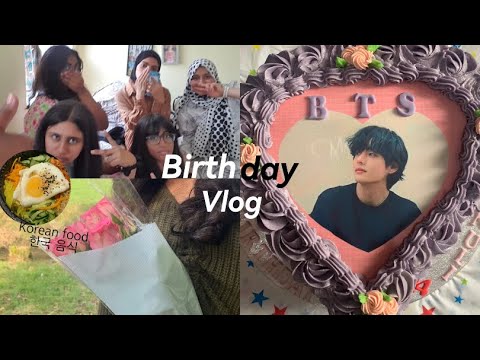Birthday vlog|finally 14 | bts V🎂|korean food| friends | 💕💖|📍 bangbang ...
