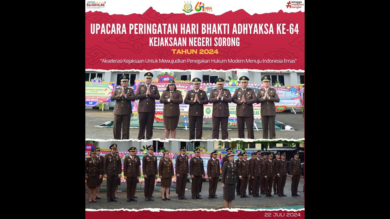 UPACARA HBA KE 64 KEJARI SORONG - YouTube