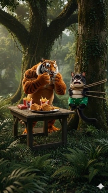 The tiger punished the evil cat #shorts #funny #aivideo #kitty #cat ...