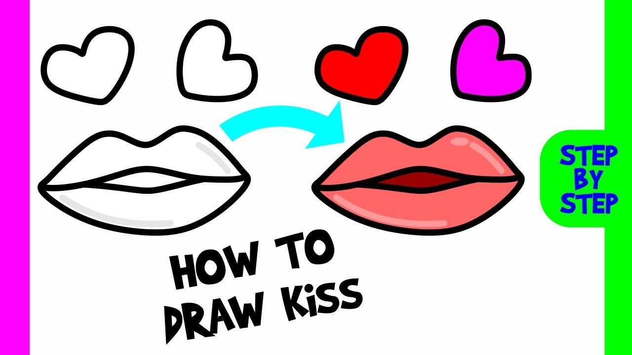 How to draw a Kiss - YouTube
