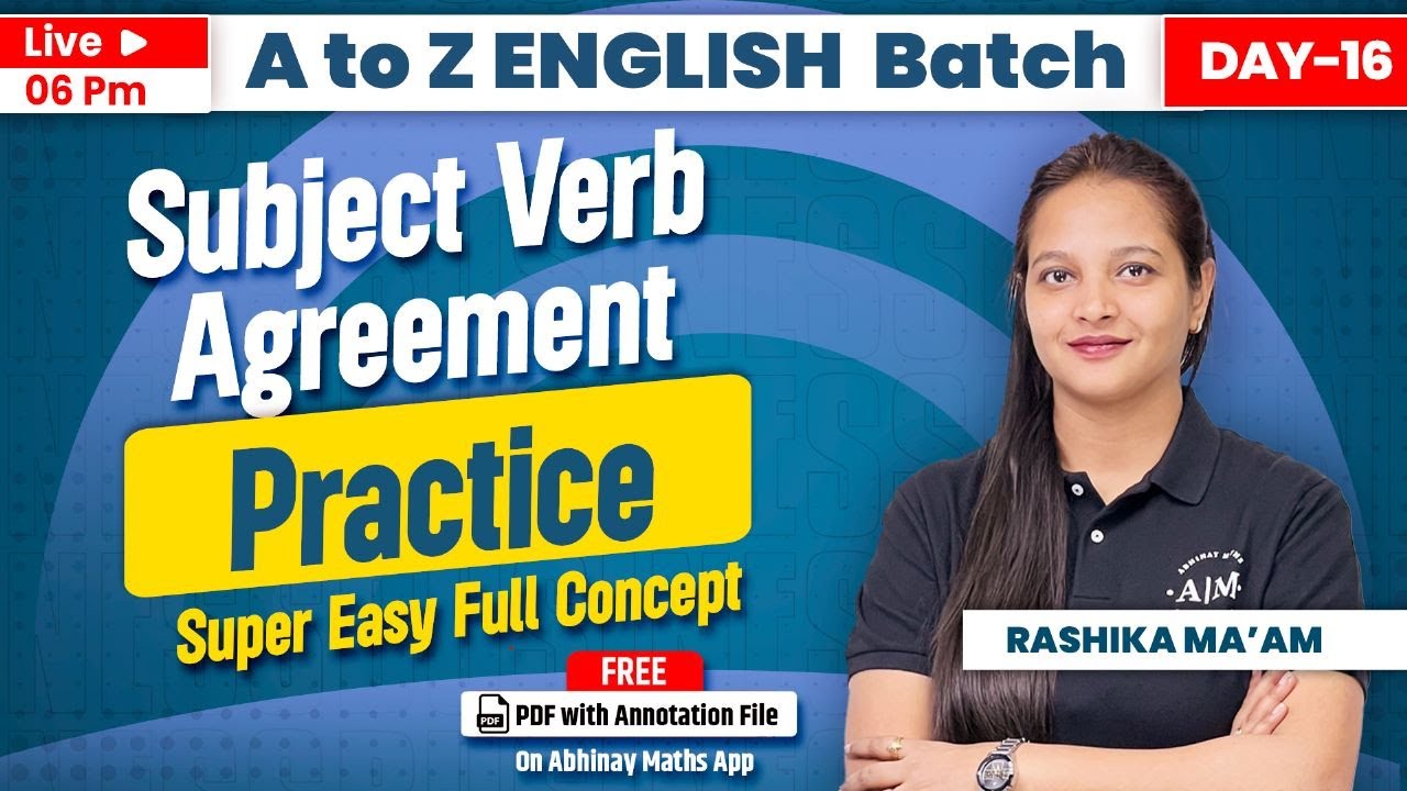 English | Subject-Verb- Agreement practice | A to Z Batch | Day-16 | By ...