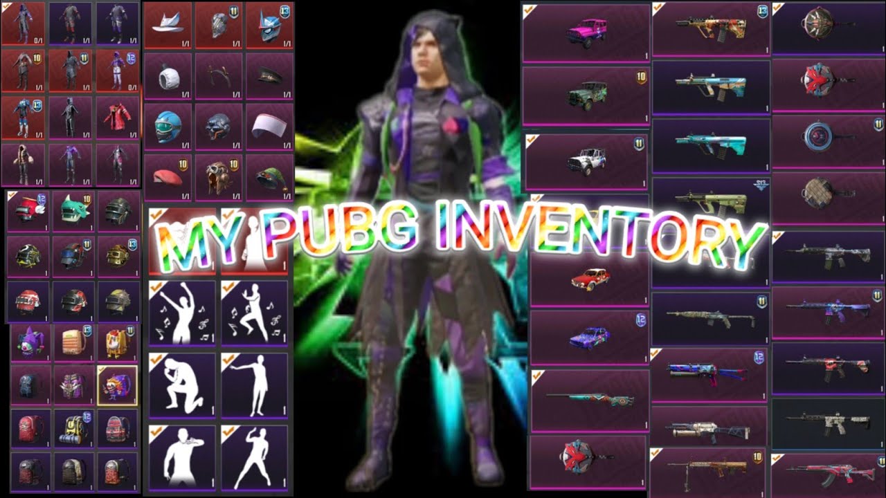 PUBG MOBILE INVENTORY BY #GOLDENTRIGGER - YouTube