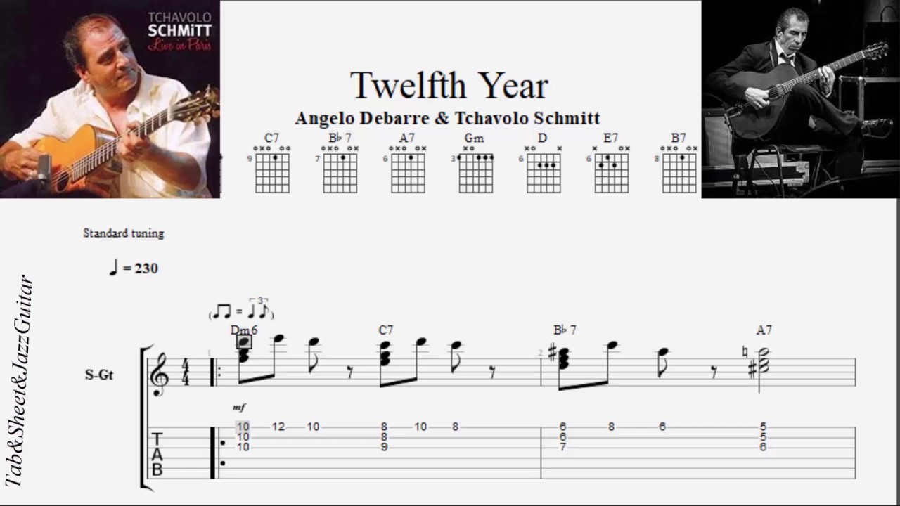 Twelfth Year Angelo Debarre Tchavolo Schmitt Tab Sheet JazzGuitar - YouTube
