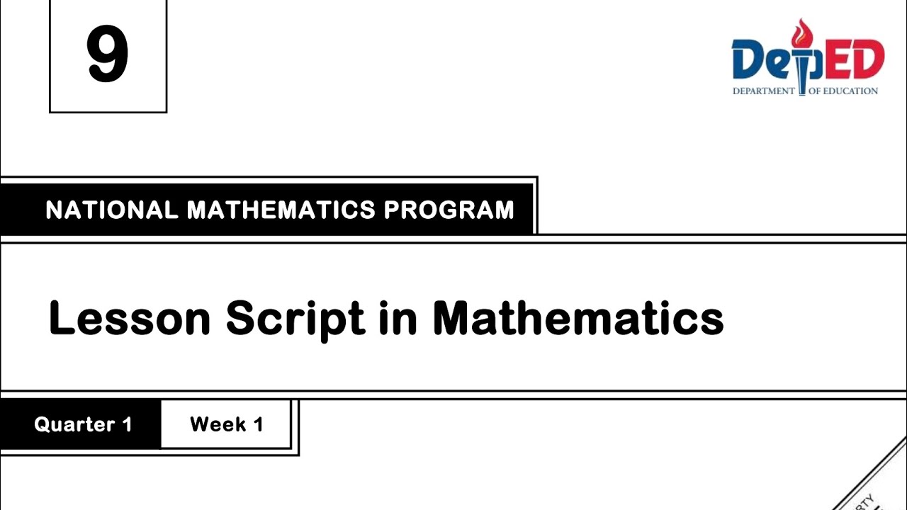 Grade 9 Q1W1 (Day1-4) : National Mathematics Program - YouTube