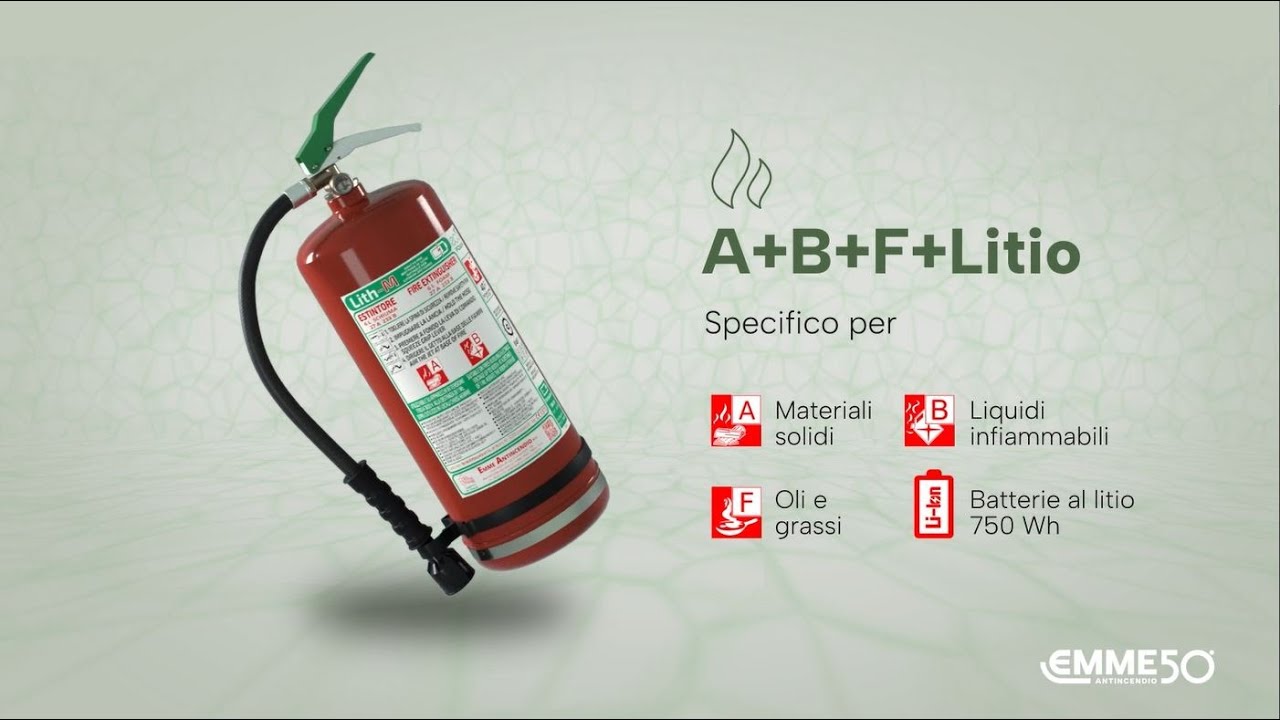 Estintore Testato su Batterie al Litio - Involucro in Acciaio Inox ...
