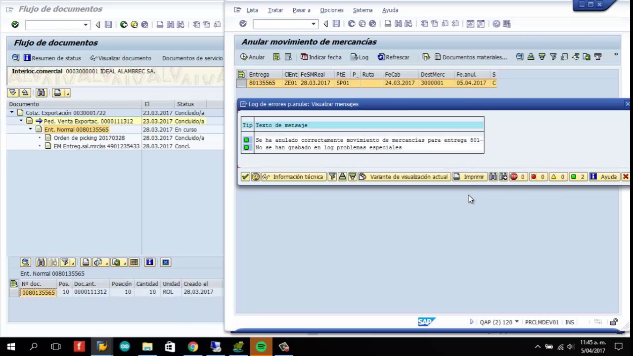 SAP vl09 anular movimiento de mercancias - YouTube