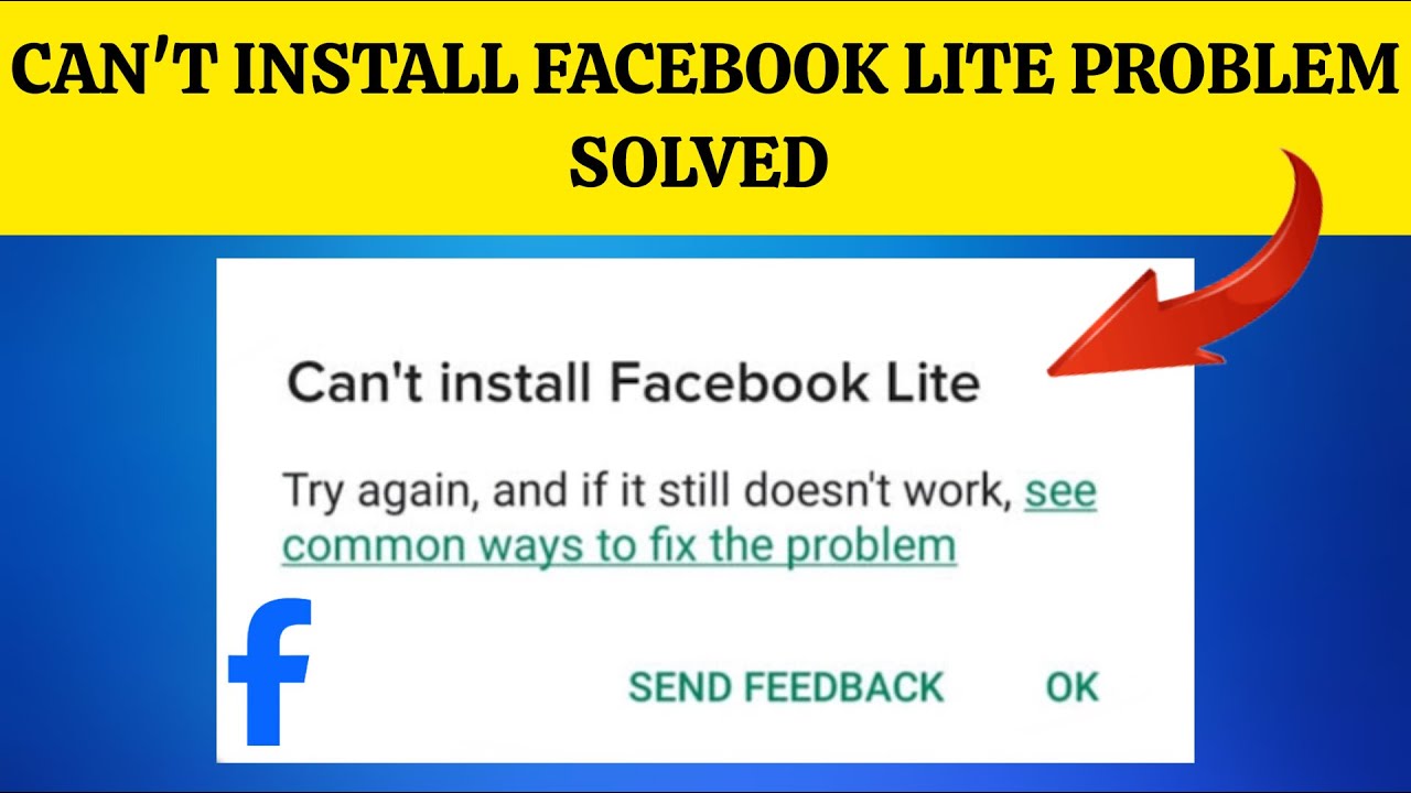 How To Solve "Can't Install Facebook Lite" Problem || Rsha26 Solutions ...
