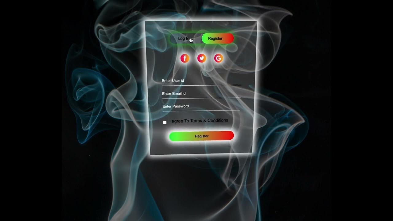 Glassmorphism Login Form Using Html And Css Css3 Animated Login Form Youtube
