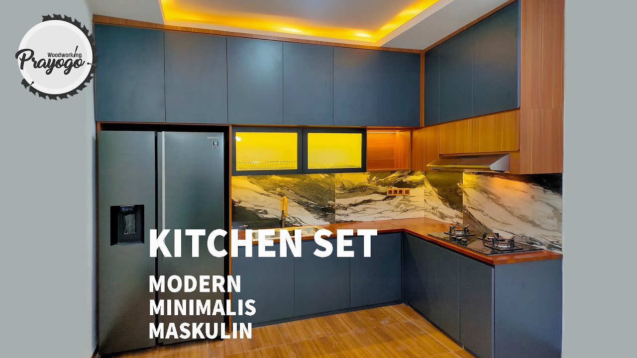 BUAT KITCHEN SET MODERN - PERPADUAN WARNA MASKULIN - YouTube