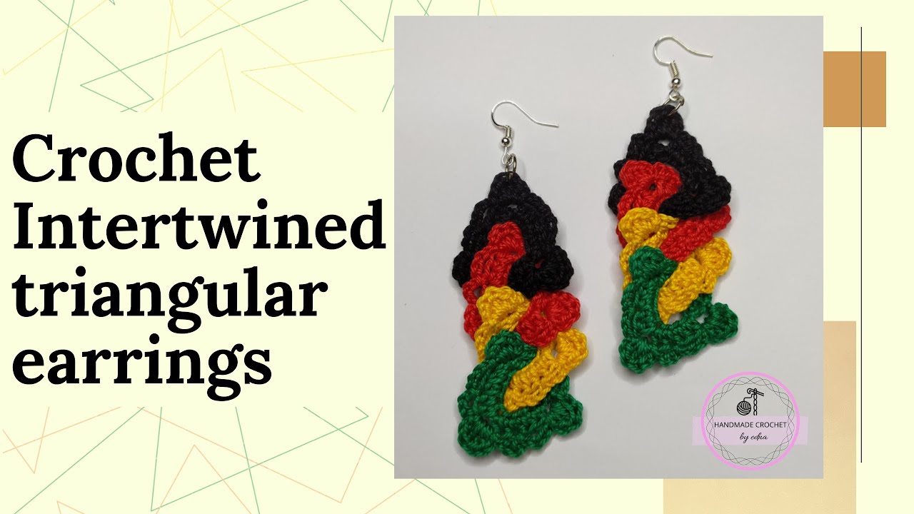 Crochet Intertwined Triangular Earrings - YouTube