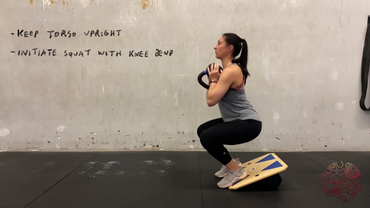 Slant Board Goblet Squat - YouTube