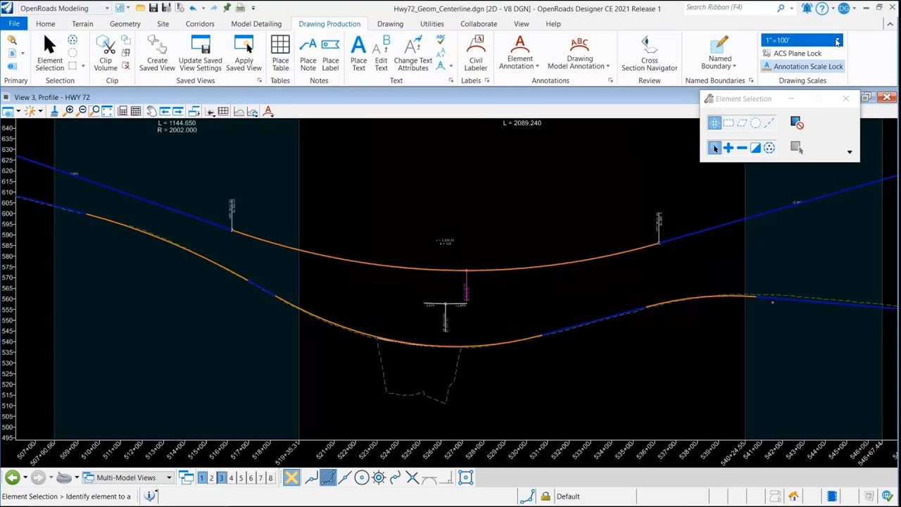 OpenRoads Designer 2021 Release 1 Geometry Updates Profile View ...