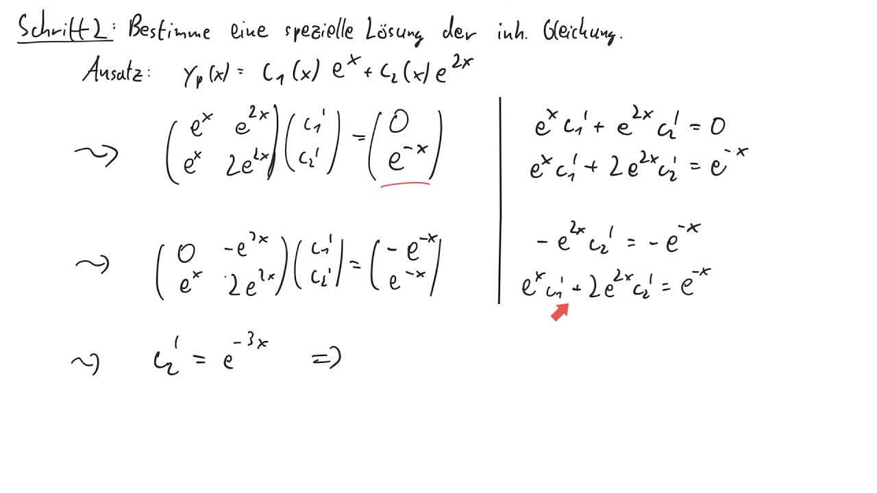 Inhomogene Lineare Differentialgleichungen - Beispiel (Korrigiert ...