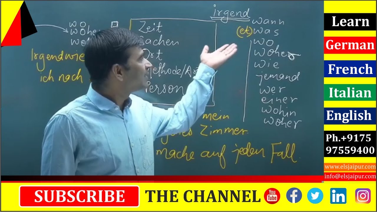 Use of irgend, irgendwann, irgendwo, irgendwas , irgendjemand कभी तो ...