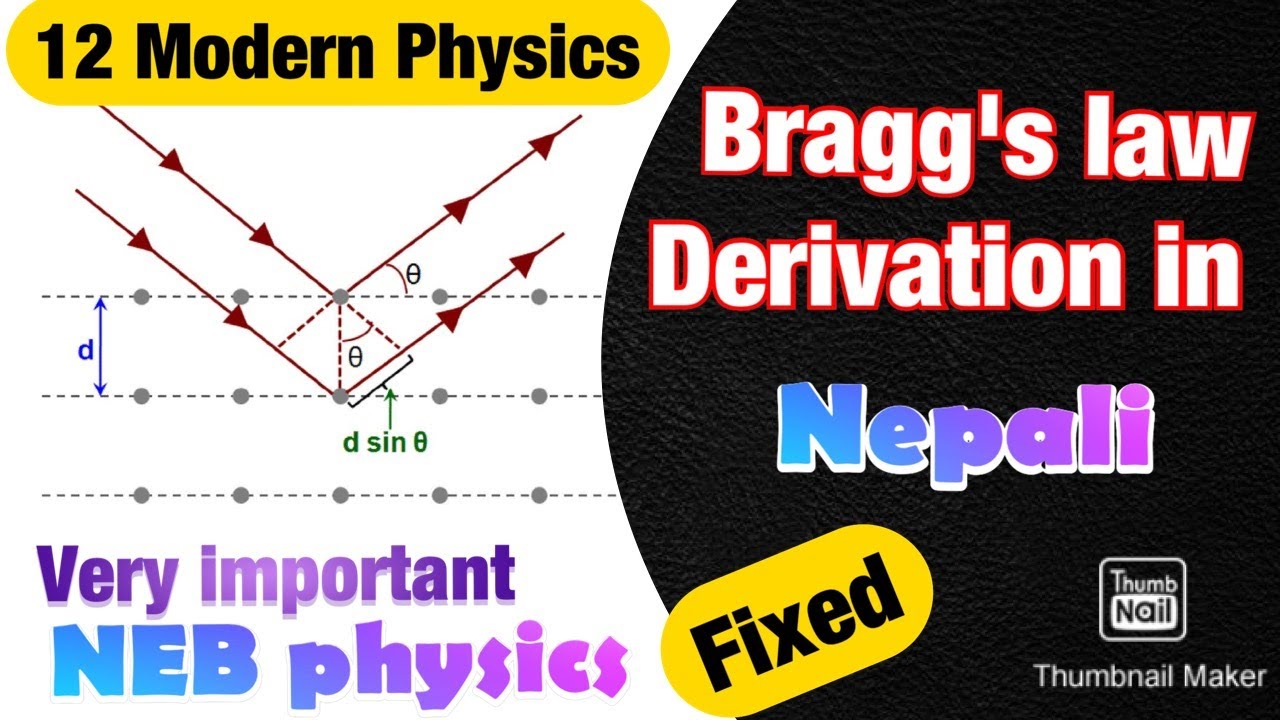 Bragg’s law and Bragg’s Equation Derivation in Nepali || Class 12 ...
