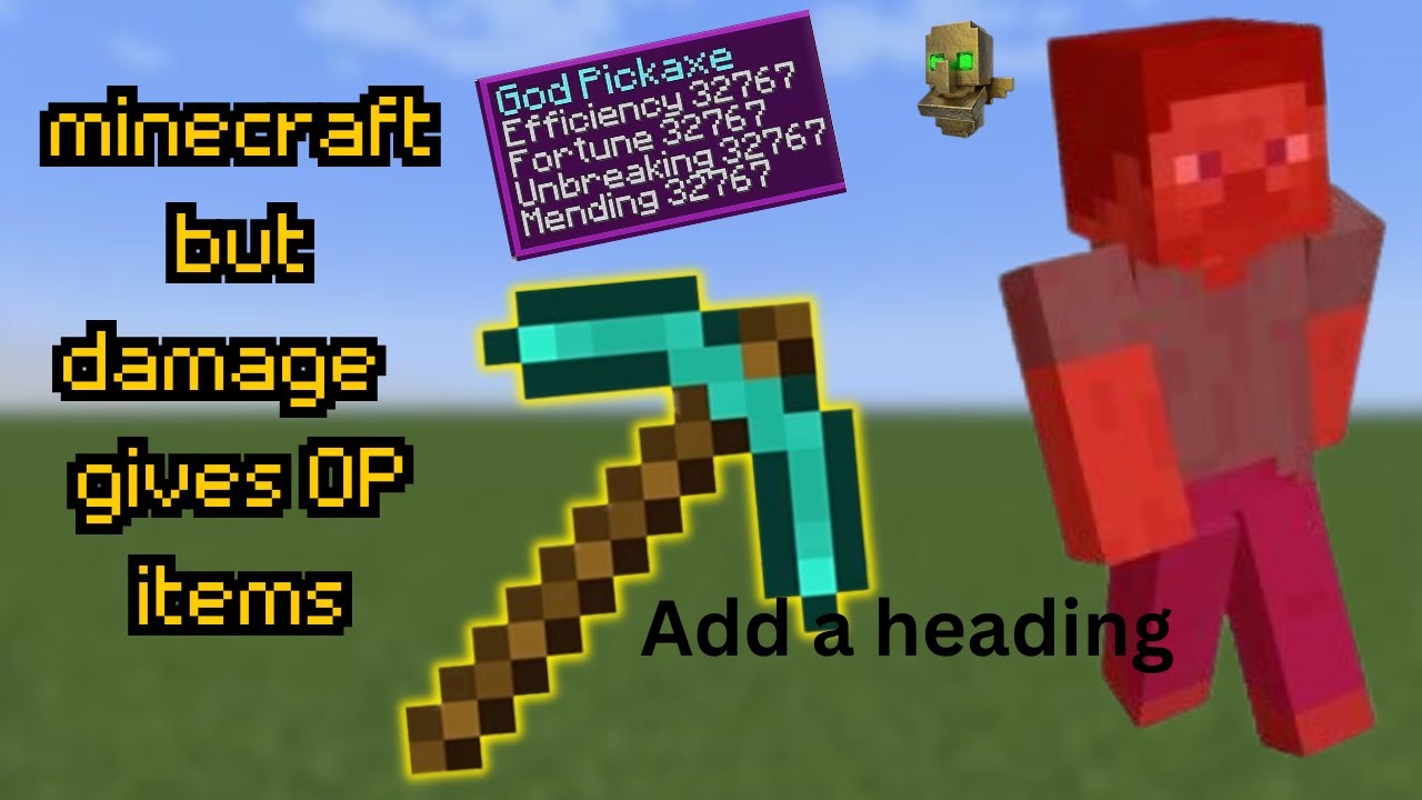 NEW! minecraft BUT DAMAGE GIVES OP Items. | minecraft 😎🤯 - YouTube