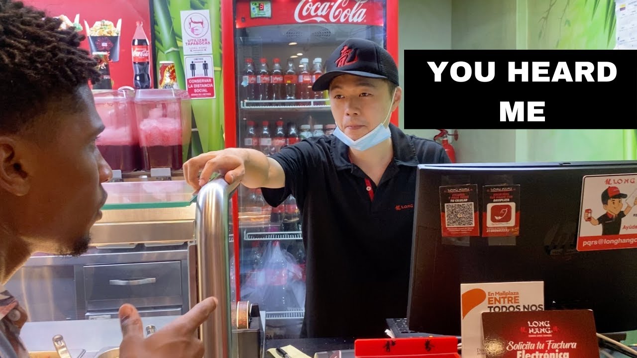 Black man confronts Chinese man at Buffet, Awkward Moment - YouTube